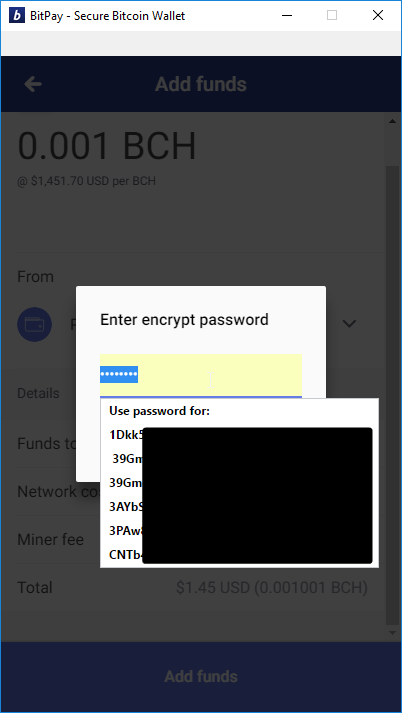 Encrypt passwords being saved · Issue #8545 · bitpay/wallet · GitHub