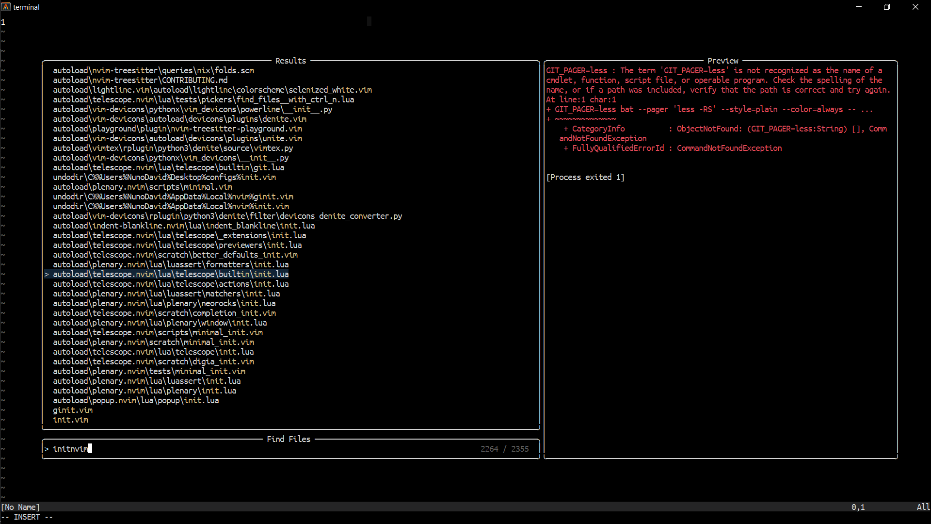 Telescope.nvim previewer doesn't seem to work with Powershell · Issue #381 · nvim-telescope ...