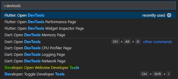 Not clear how to get from one DevTools feature to another · Issue #4386 · Dart-Code/Dart-Code ...