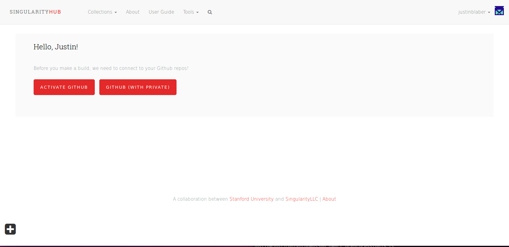 Activate Github button doesnt appear to do anything · Issue #114 · singularityhub/singularityhub ...