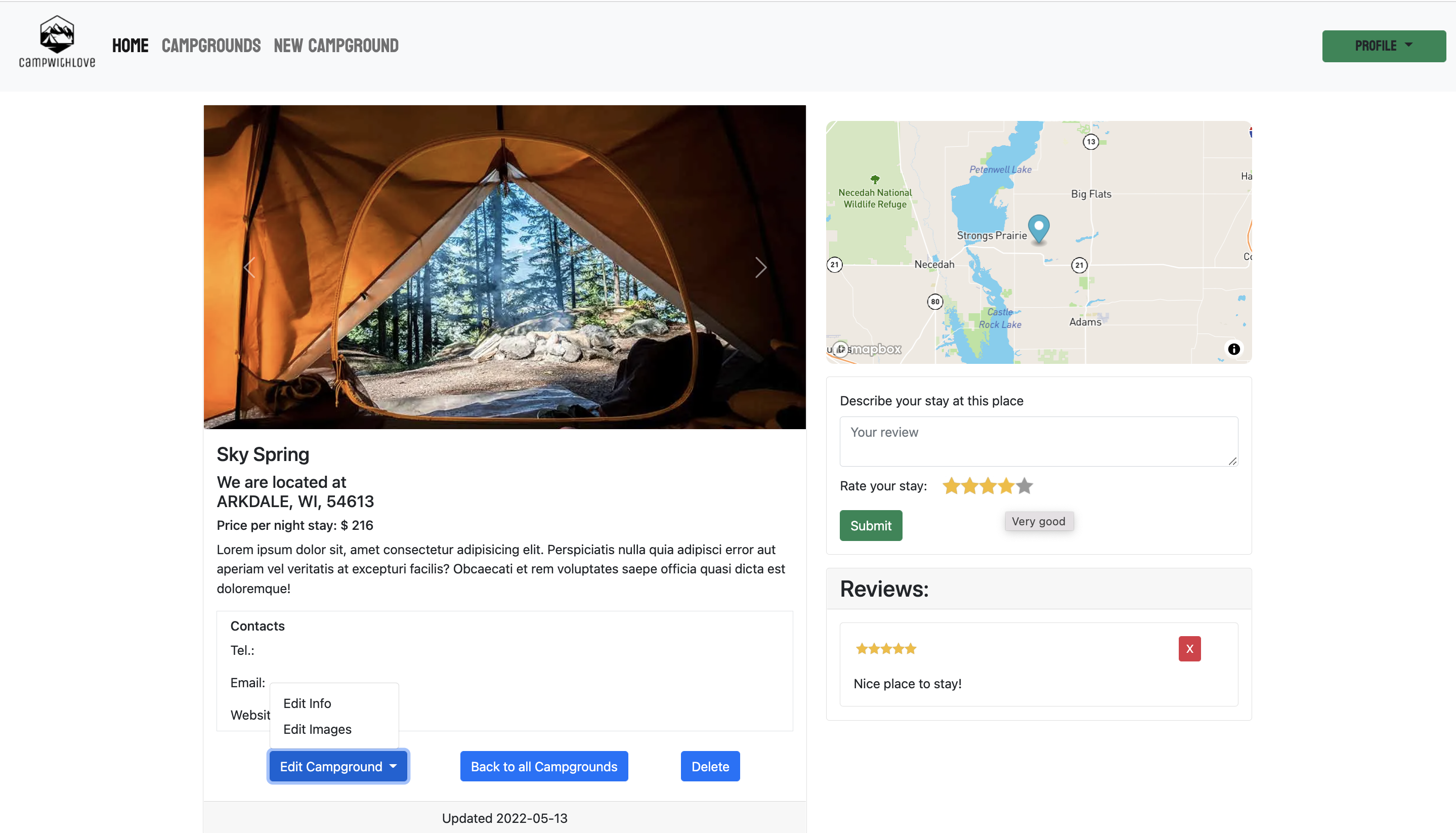 GitHub - mikemel31/CampGround-project