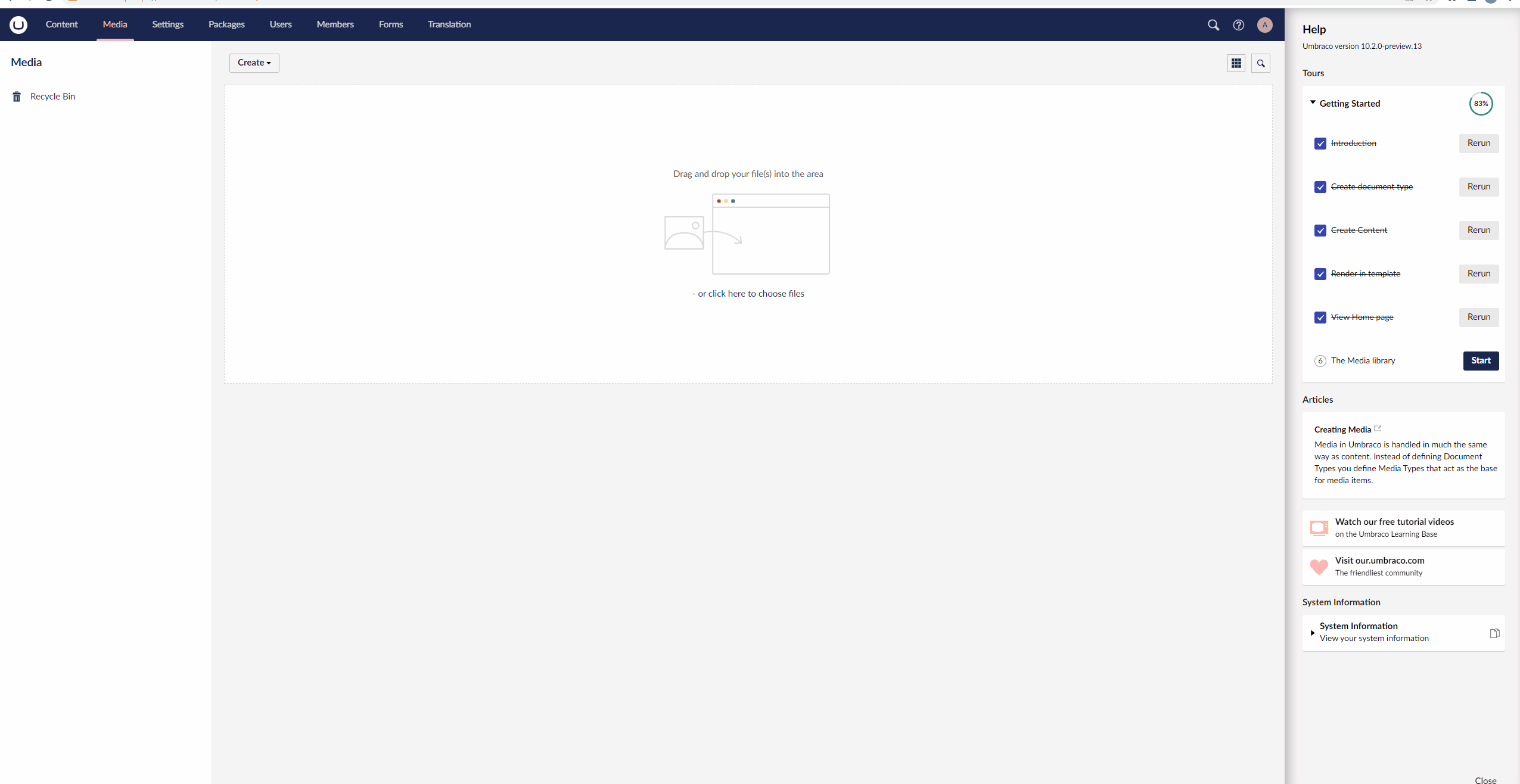 Error When Following Getting Started The Media Libary · Issue 12758 · Umbracoumbraco Cms