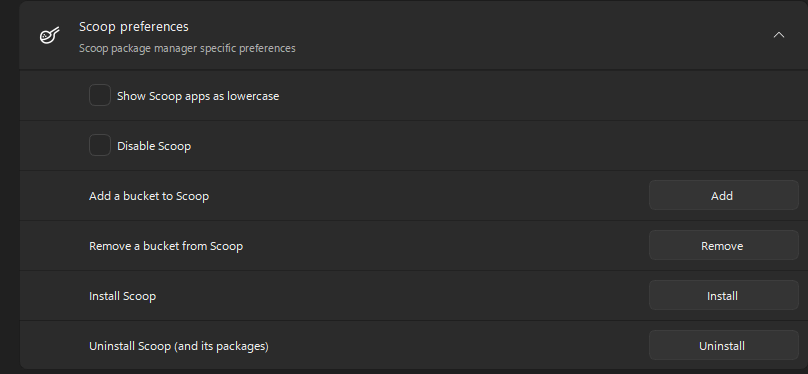 Ideas to improve Scoop settings · Issue #286 · marticliment/UniGetUI ...