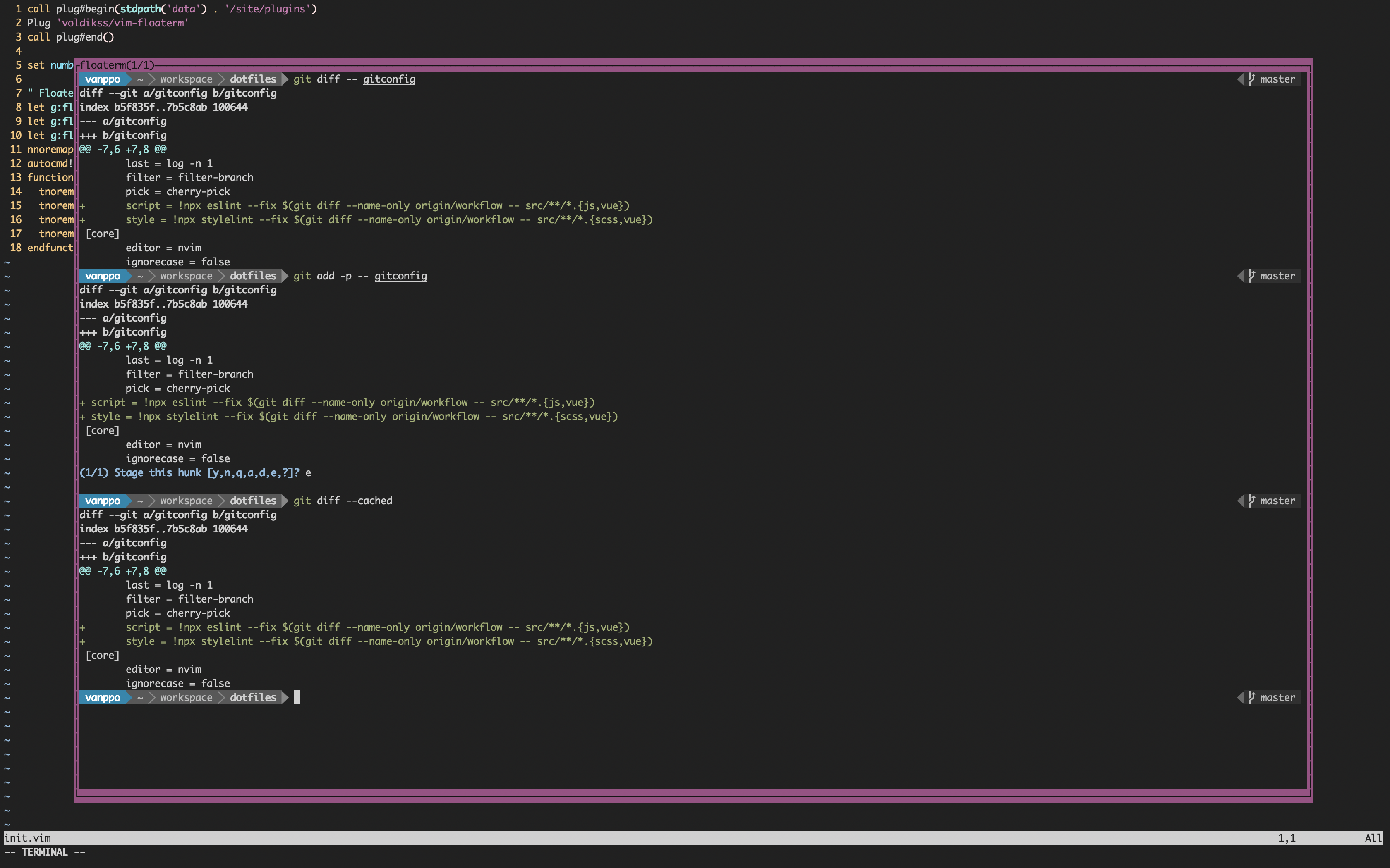 Strange behavior for `git add -p` · Issue #270 · voldikss/vim-floaterm · GitHub