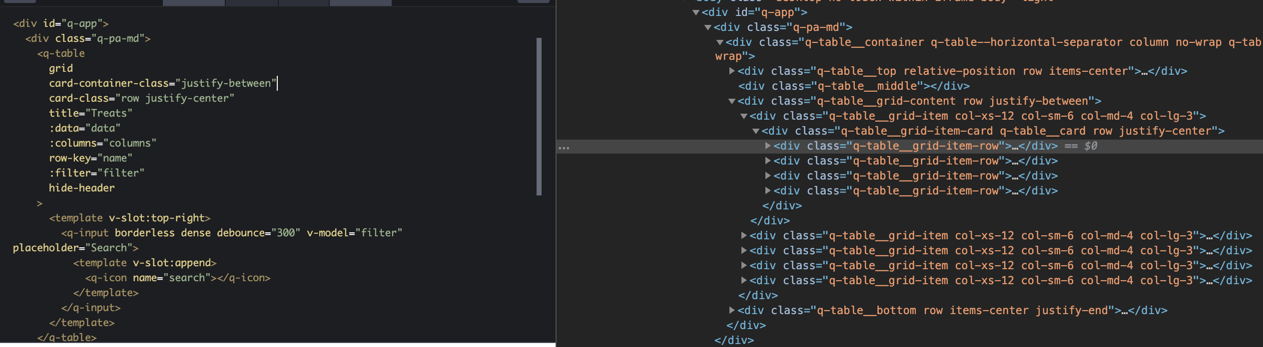 Q Table Support Card Row Class And Style · Issue 6591 · Quasarframeworkquasar · Github