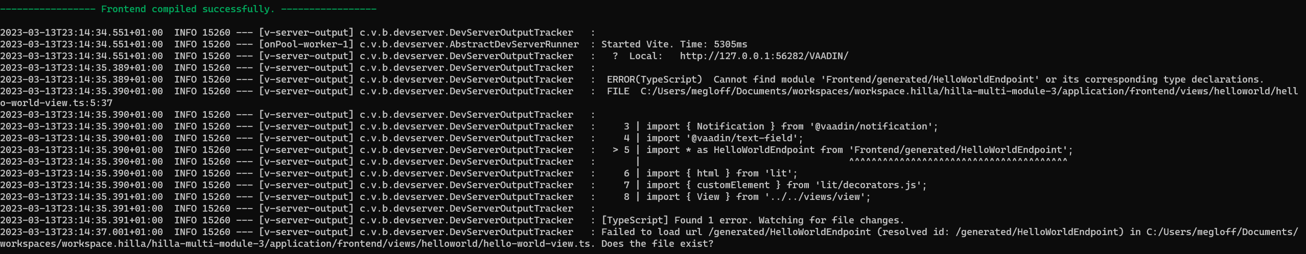 Multimodule Engine Compiler Not Called On Hilla 20 · Issue 836 · Vaadinhilla · Github