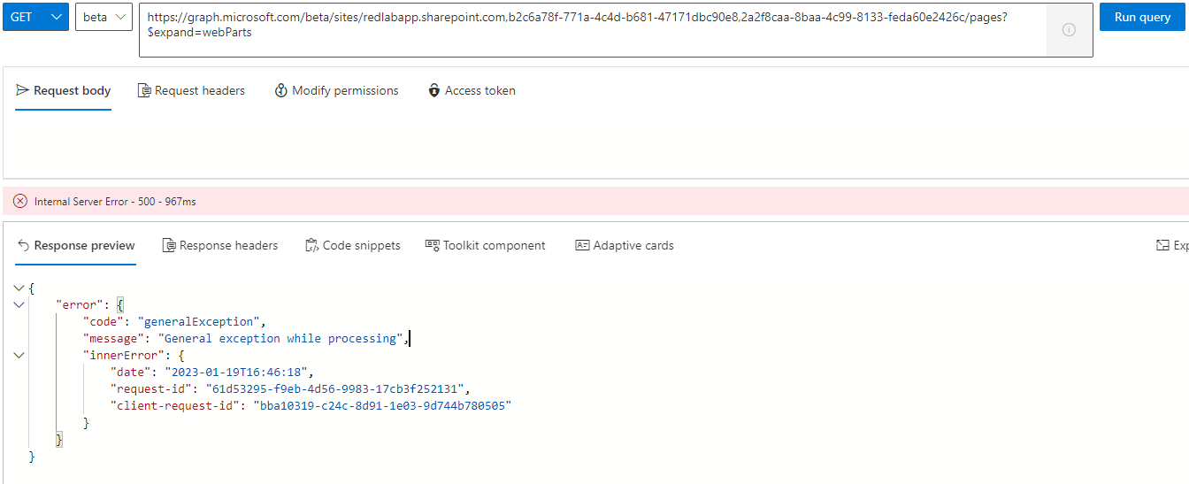 Sharepoint Graph New Pages Api No Webpart Data Returned For Some Sites · Issue 8680 