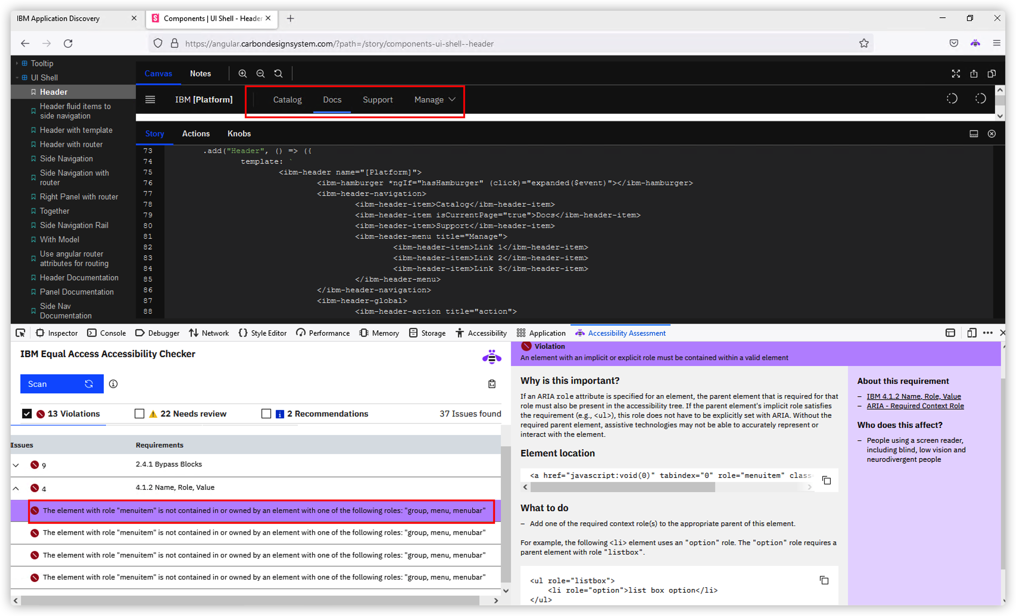 role="menuitem" should be in element for ibm-header · Issue #2002 · carbon-design-system/carbon ...