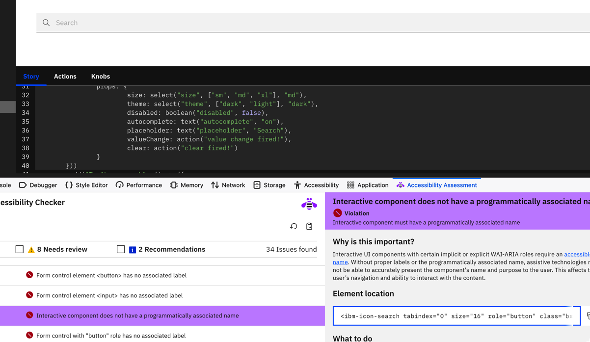 Search Icon With Button Role Has No Programmatically Associated Name Accessiblity Issue · Issue