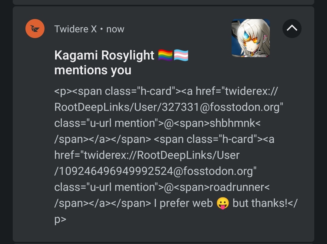 [BUG] Notification content is unreadable · Issue #510 · TwidereProject/TwidereX-Android · GitHub