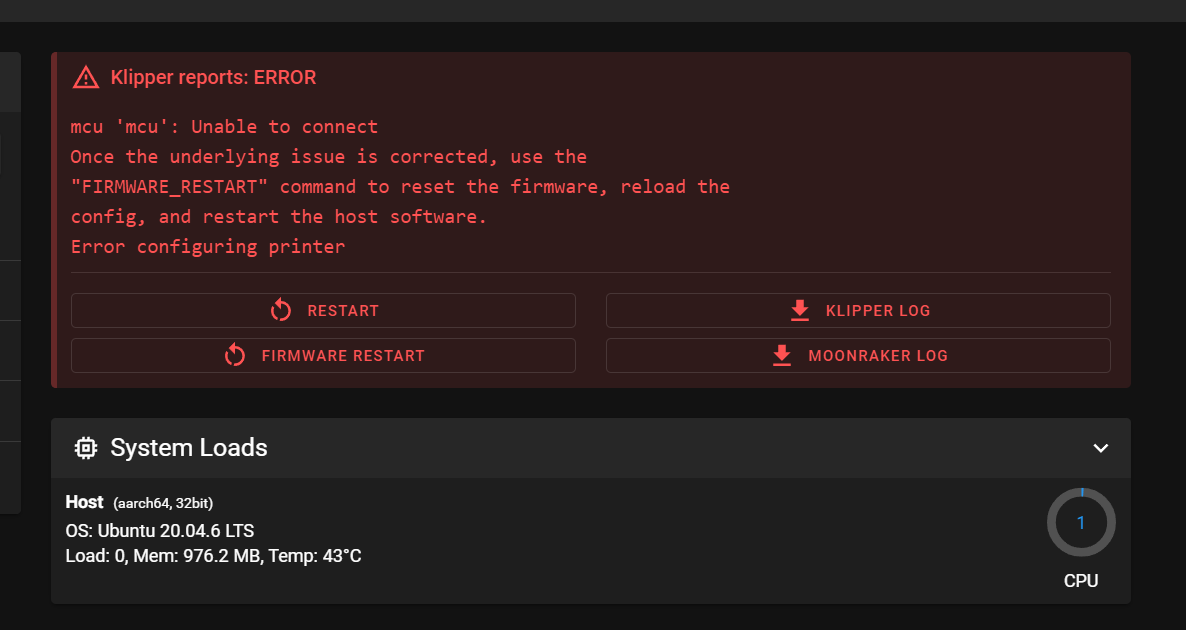 mcu unable to connect · Guilouz Klipper-Flsun-Speeder-Pad · Discussion #98 · GitHub