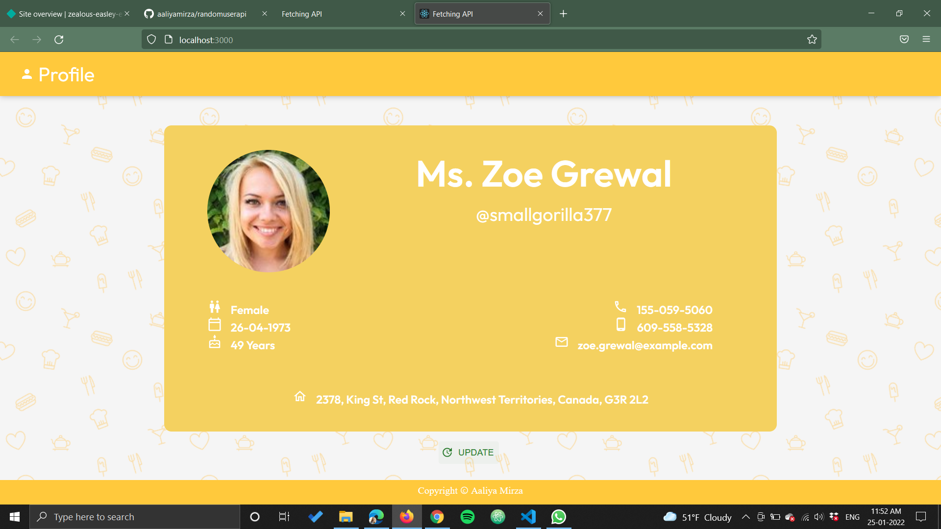 GitHub - aaliyamirza/randomuserapi