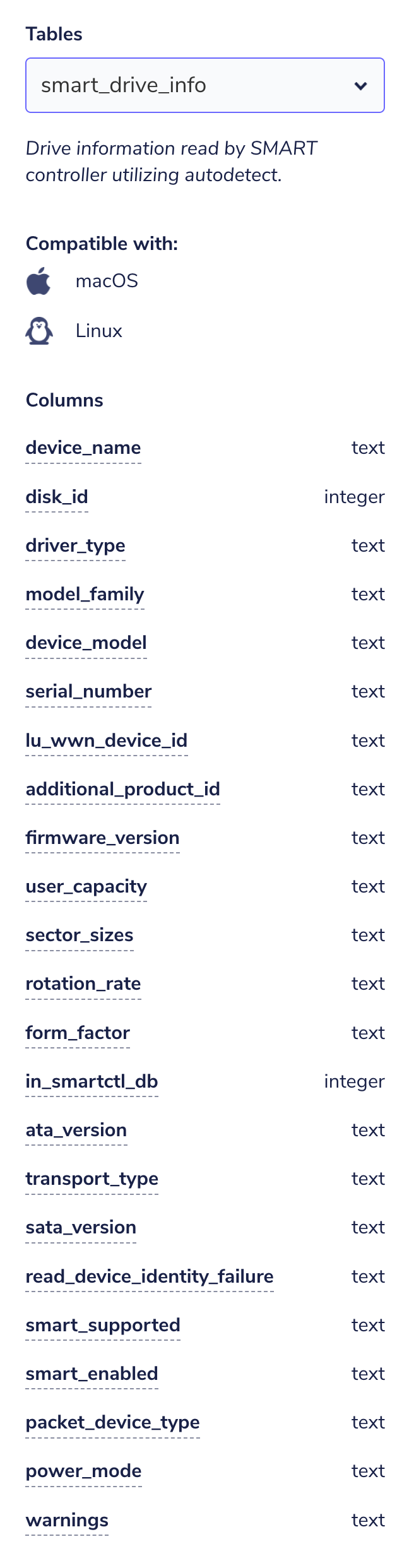 Deprecated `smartdriveinfo` Table Is Shown In Fleet · Issue 7876 · Fleetdmfleet · Github