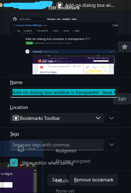 Add-on dialog box window is transparent · Issue #37 · Guerra24/Firefox ...