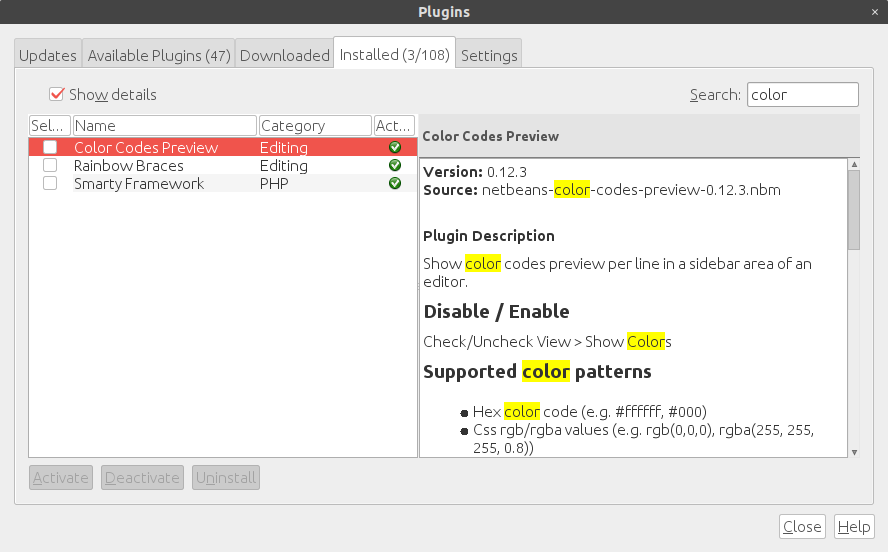 Netbeans plugin dialog became unusable · Issue #37 · junichi11/netbeans-color-codes-preview · GitHub
