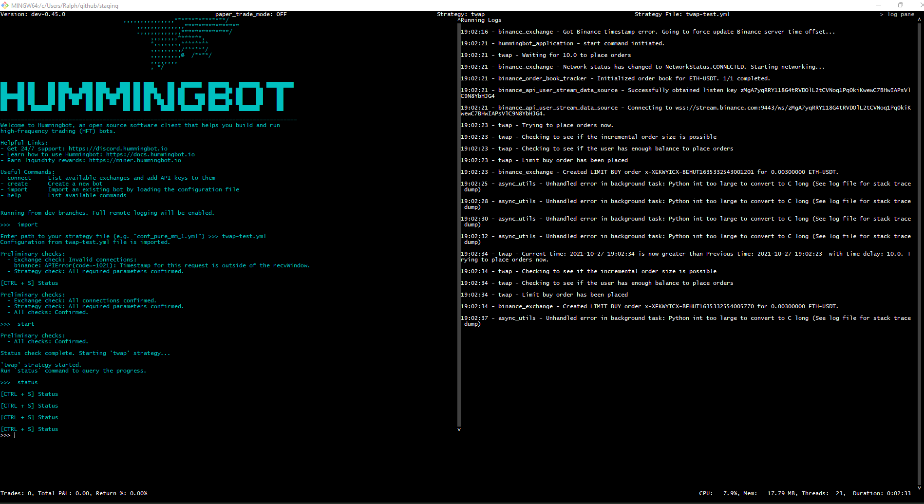 Status - Unable to display status output on Windows source and binary build · Issue #4339 ...