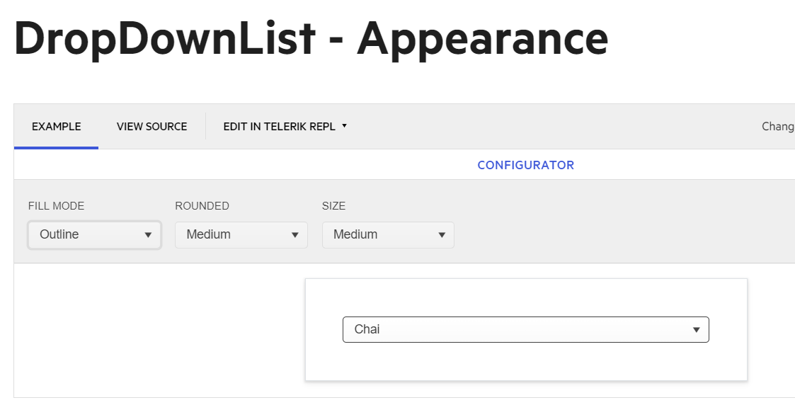 DropDownList Has Different Border Color In Outline Fill Mode Compared 