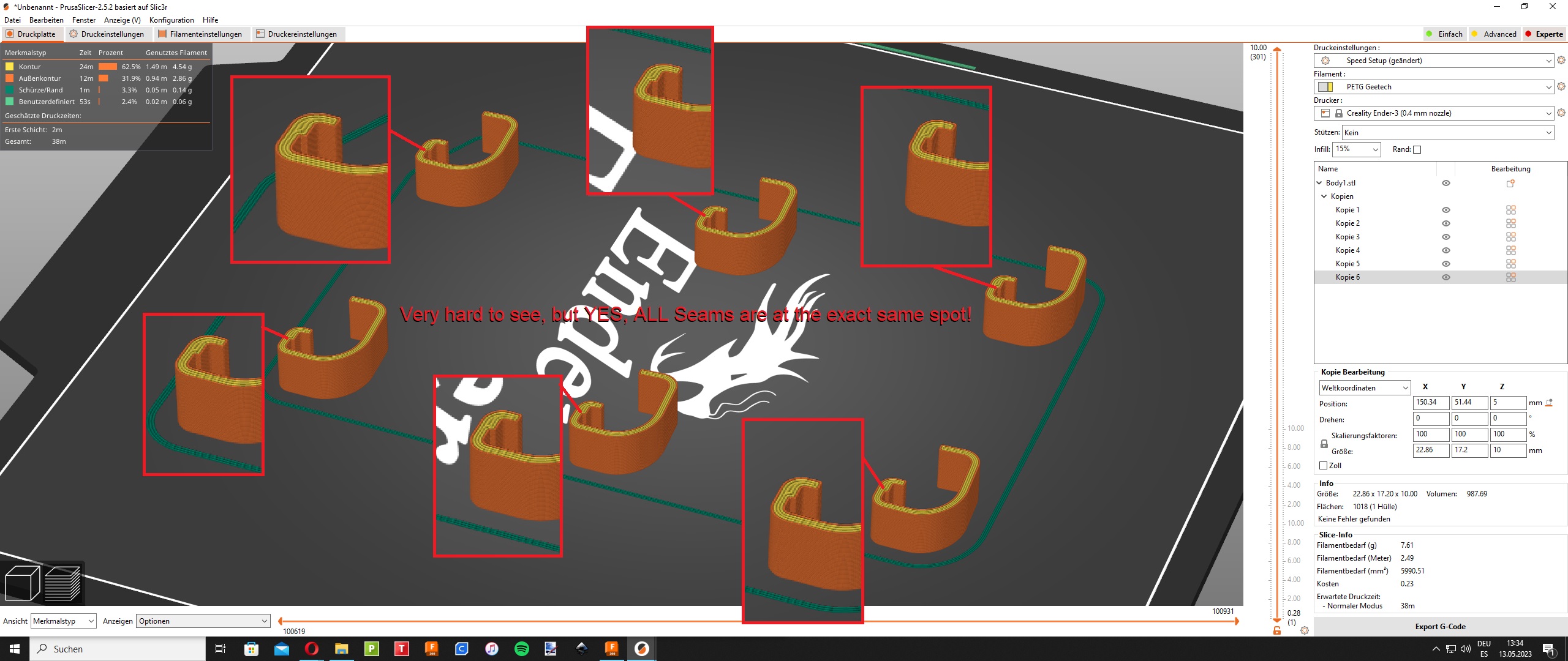 User Specific Z-Seam position faulty. Especially on multiple similar ...