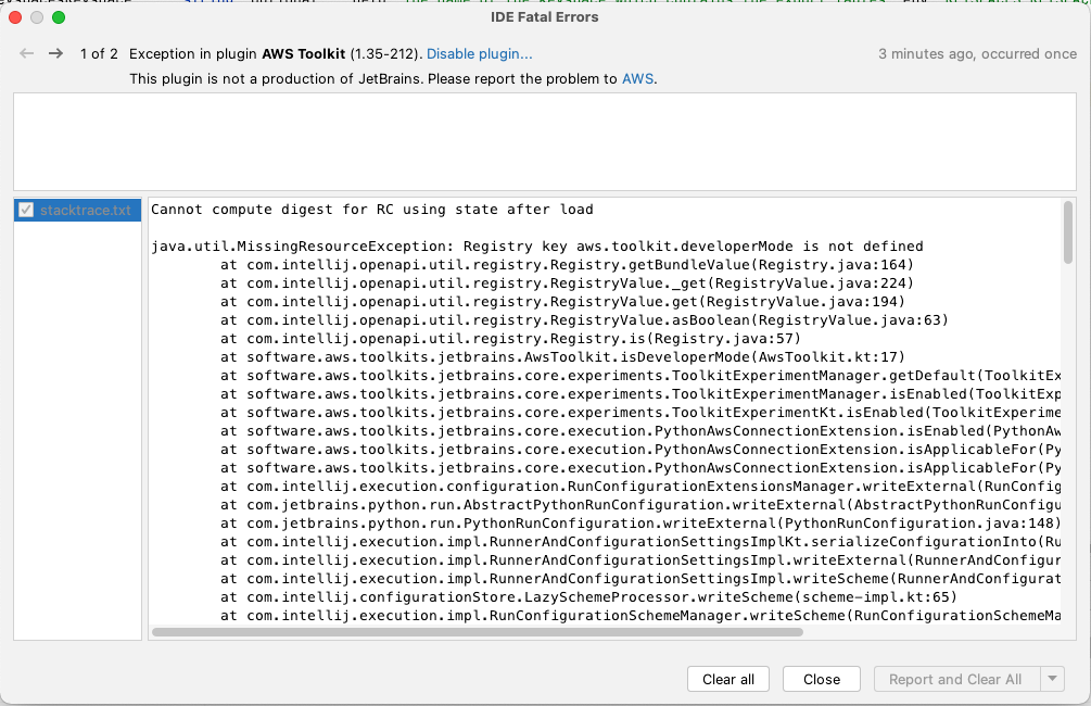 Error when running cloudwatch queries · Issue #2980 · aws/aws-toolkit-jetbrains · GitHub