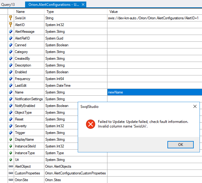 [Regression] Update entity does not work in SWQL Studio · Issue #160 ...