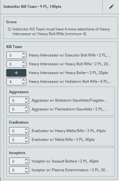 Deathwatch Kill Team model minimums are set/applied incorrectly · Issue ...