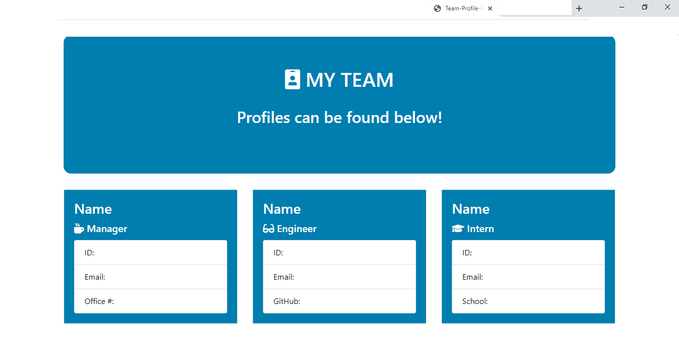 GitHub - GregHarris90/Team-Profile-Generator: This is for an ...