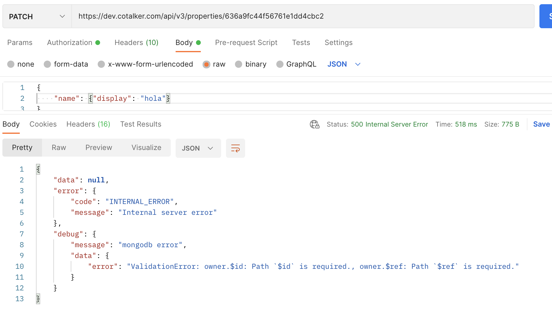 Bug Report Validationerror In Patch Property Path Id And Ref Is Required · Issue 1190