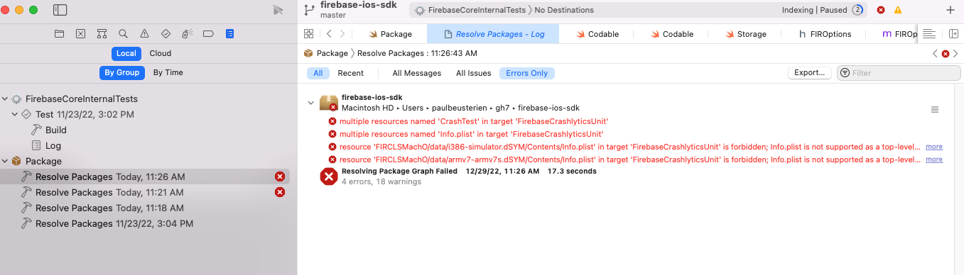 Crashlytics Unit Test Directory Structure Incompatible With Swift Tools 1981