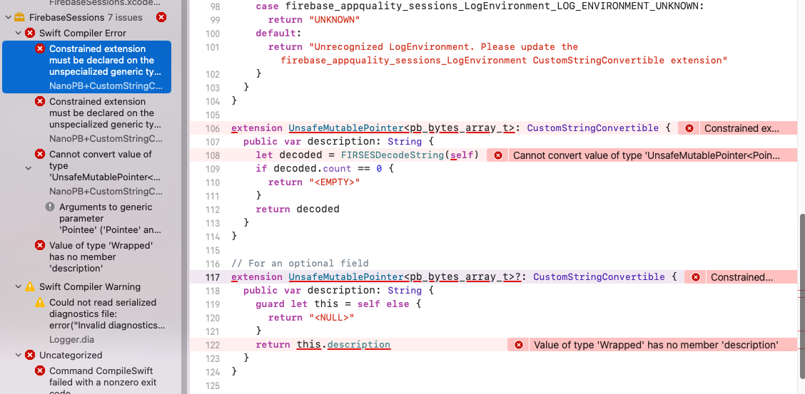 Firebasesessions Does Not Build In Xcode 1331 · Issue 10793 · Firebasefirebase Ios Sdk · Github