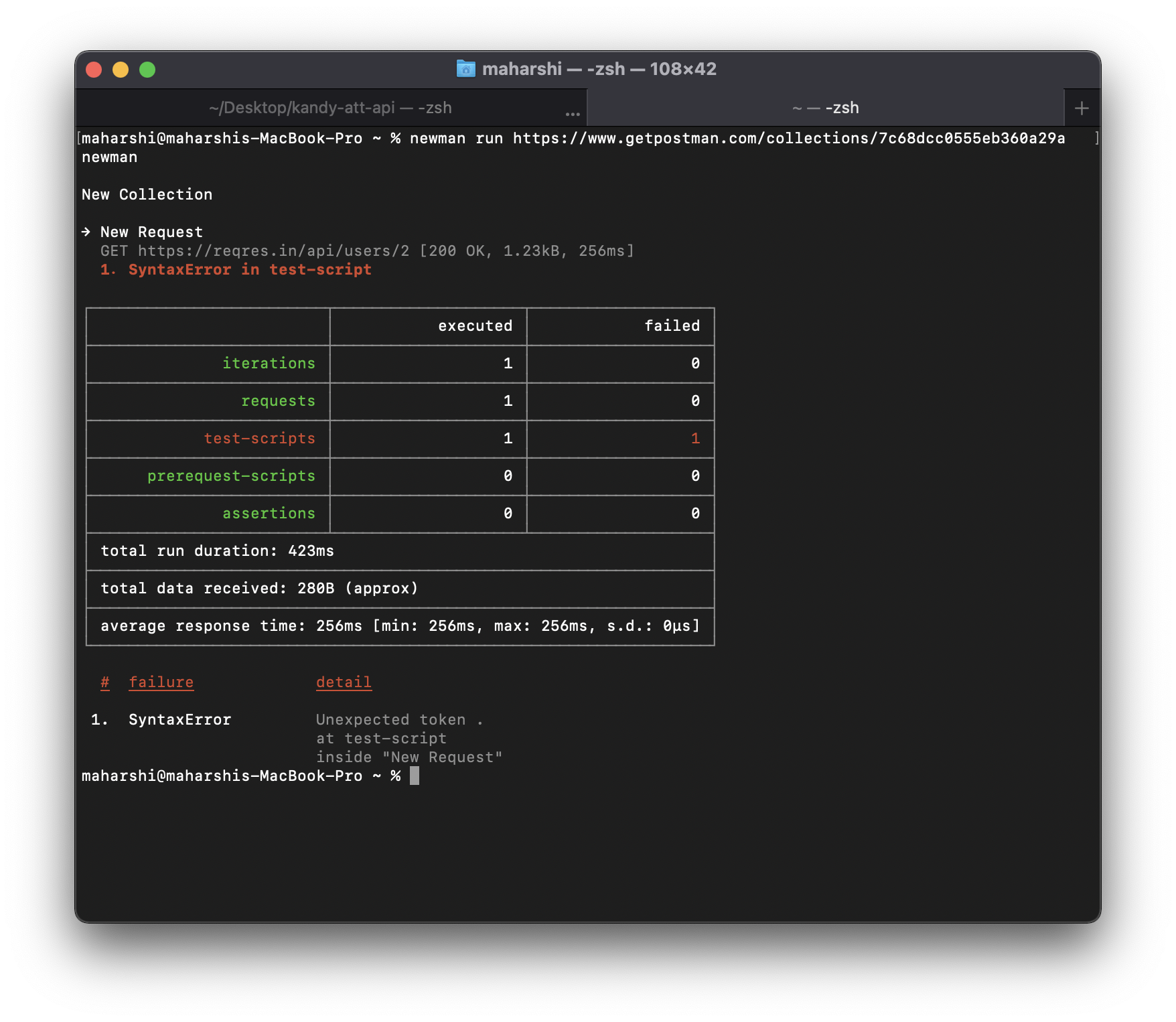 ECMAScript 2020 operators not working in newman but working in Postman ...