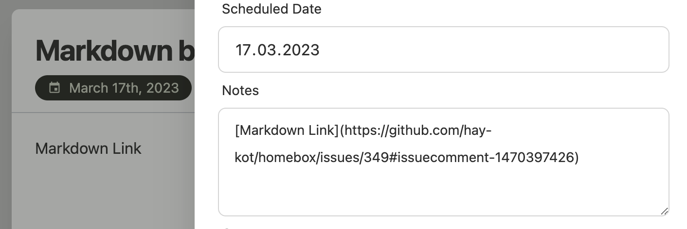 Add markdown support to the log entries · Issue #349 · hay-kot/homebox · GitHub