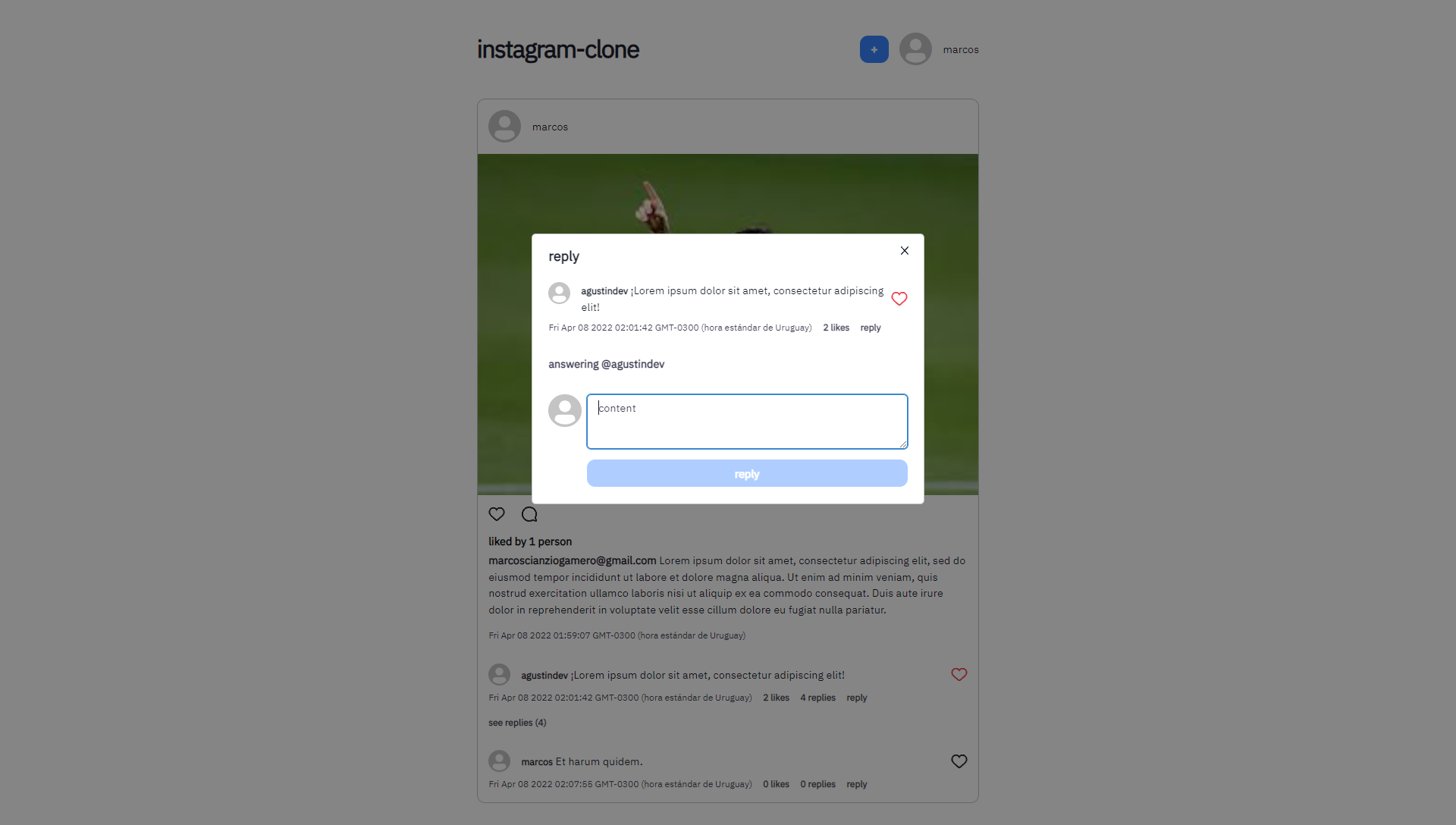 GitHub - marcoscianzio/instagram-clone: i was trying to do simple posts ...