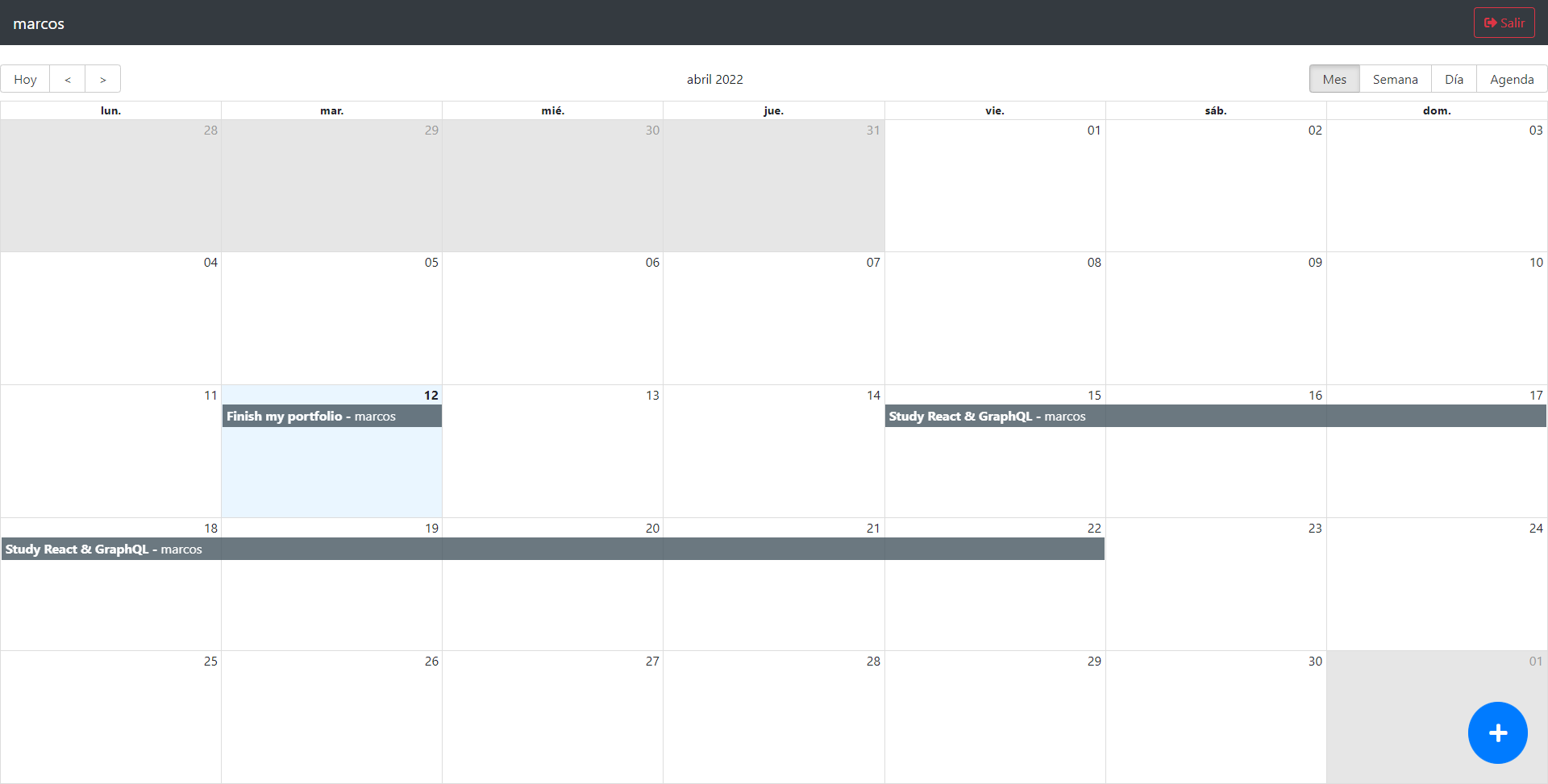 GitHub - marcoscianzio/calendar-frontend: Calendar application where ...