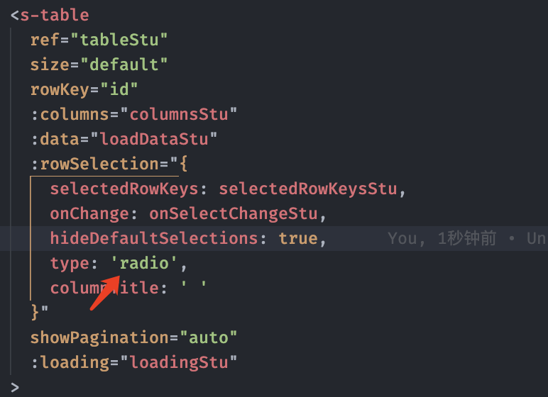 s-table使用单选 指定type类型报错 · Issue #1389 · vueComponent/ant-design-vue-pro · GitHub