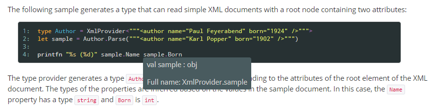 Tooltips For Type Providers Are Broken On The Docs · Issue 1144 · Fsprojects Fsharp Data · Github