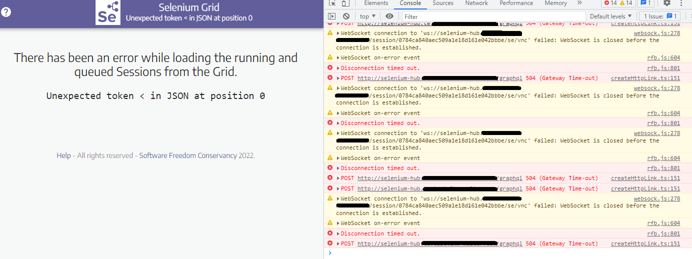 [🐛 Bug]: noVNC in Node does not react: Error proxying websocket command · Issue #1515 ...