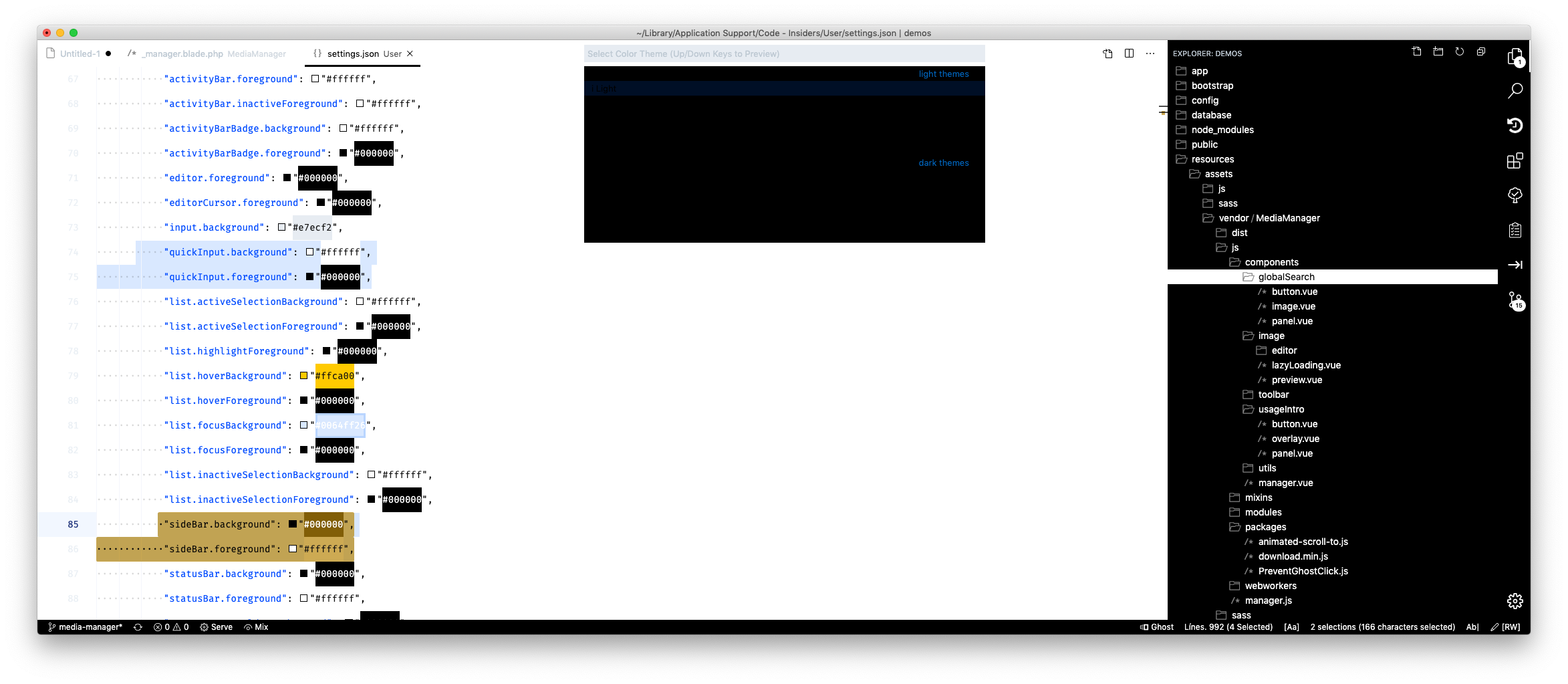 Quickinput Coloring Not Being Respected For Quickpick Panel · Issue 8729
