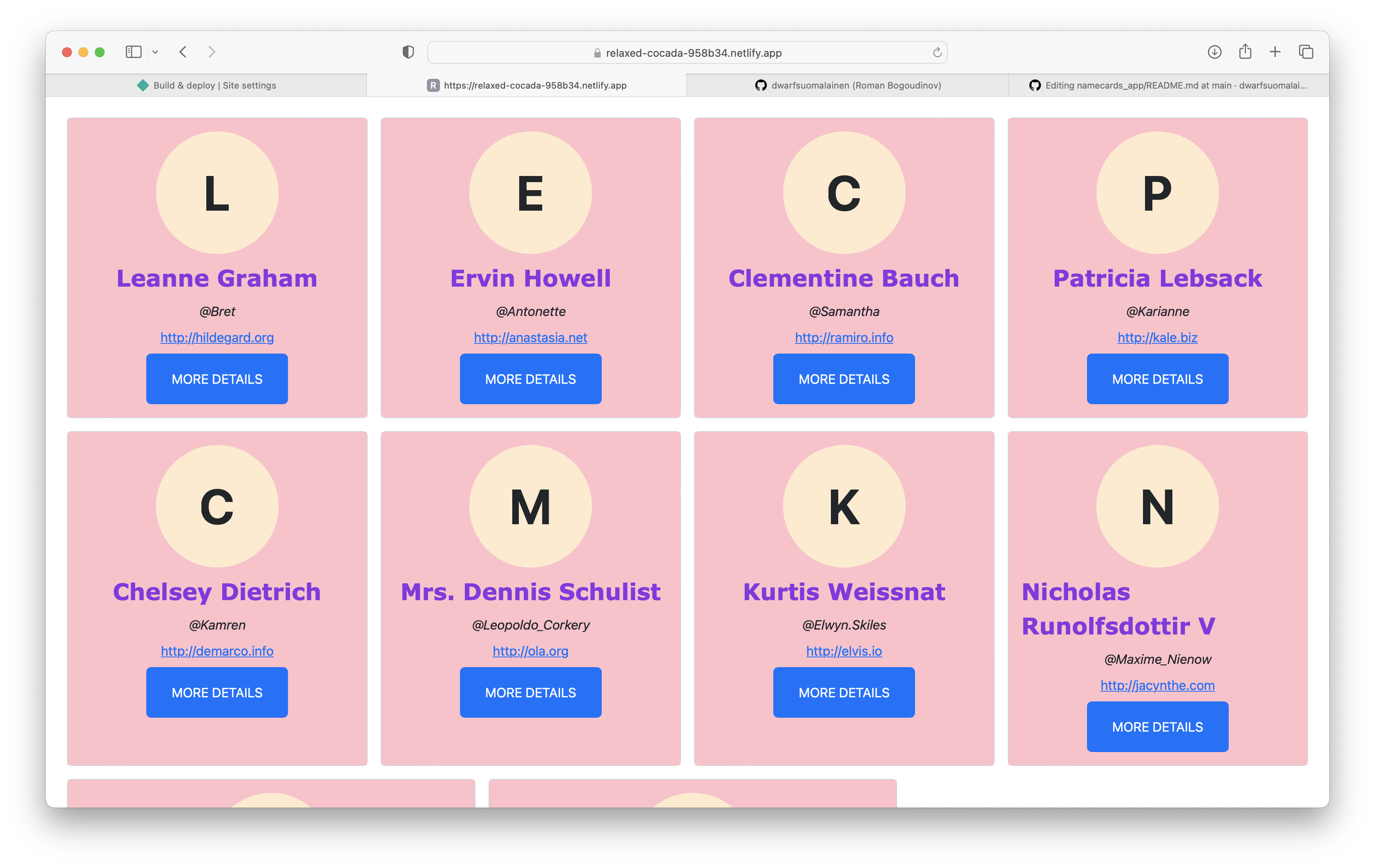 GitHub - dwarfsuomalainen/namecards_app
