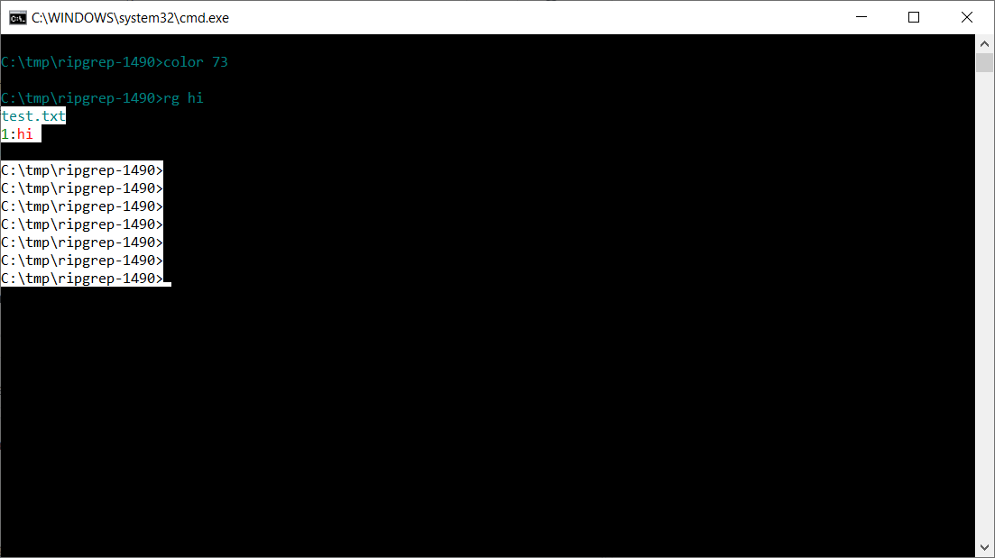 rg does not completely restore Command Prompt colors on Windows 10 Pro 1903 · Issue #1490 ...