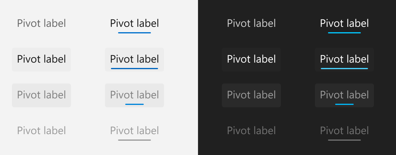 Proposal: Pivot visual refresh · Issue #3957 · microsoft/microsoft-ui-xaml · GitHub