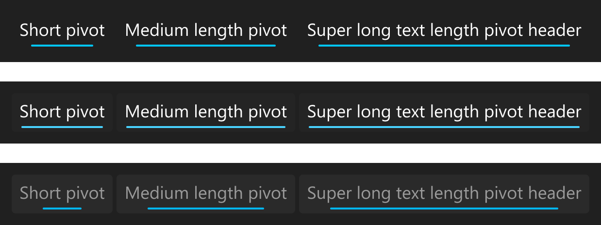 Proposal: Pivot visual refresh · Issue #3957 · microsoft/microsoft-ui-xaml · GitHub