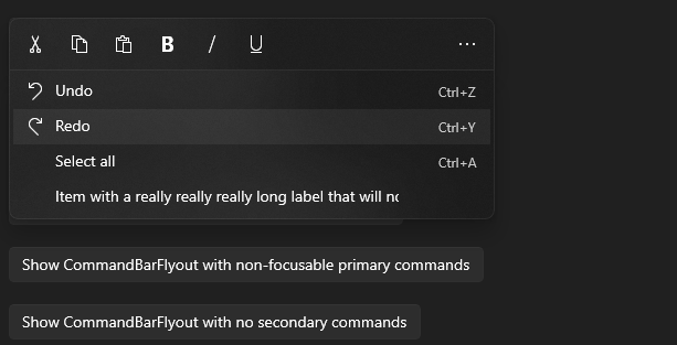 CommandBarFlyout sometimes has dim color · Issue #3373 · microsoft/microsoft-ui-xaml · GitHub