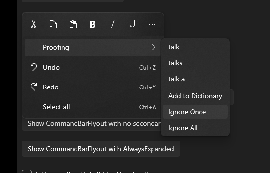 AppBarButtons as Secondary Items in a CommandBarFlyout do not have correct rounded corners ...