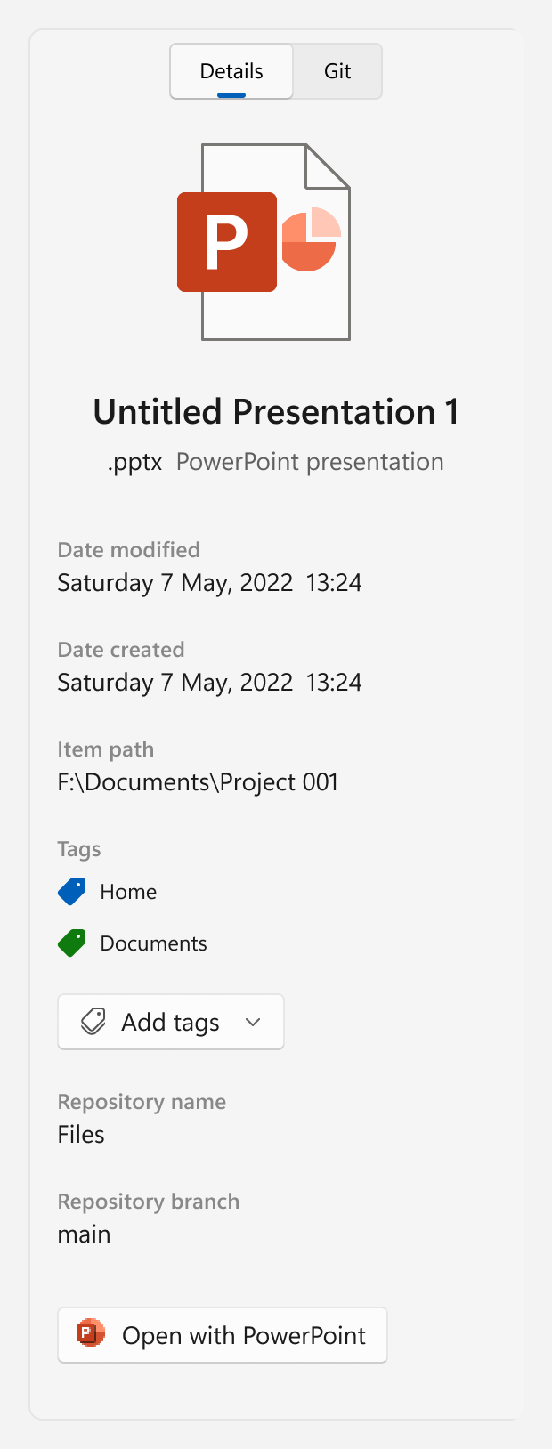Feature: Tag section on Detials Pane, should include "Add Tags" button · Issue #12821 · files ...