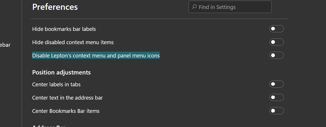 [Feature Request] Add option to hide lepton icons in context menus only · Issue #347 · Floorp ...