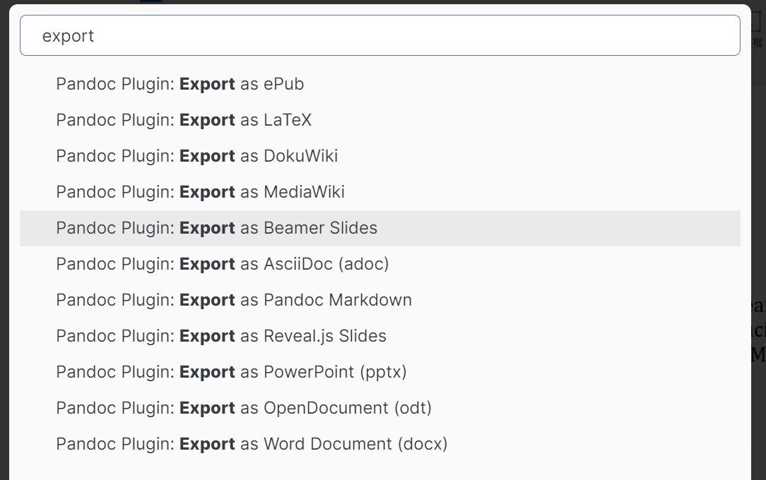 Verson 0.2.5 don't have export as pdf option · Issue #65 · OliverBalfour/obsidian-pandoc · GitHub