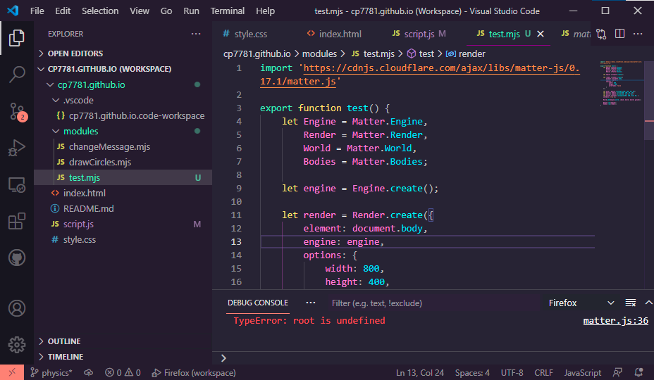 TypeError: root is undefined · Issue #1010 · liabru/matter-js · GitHub