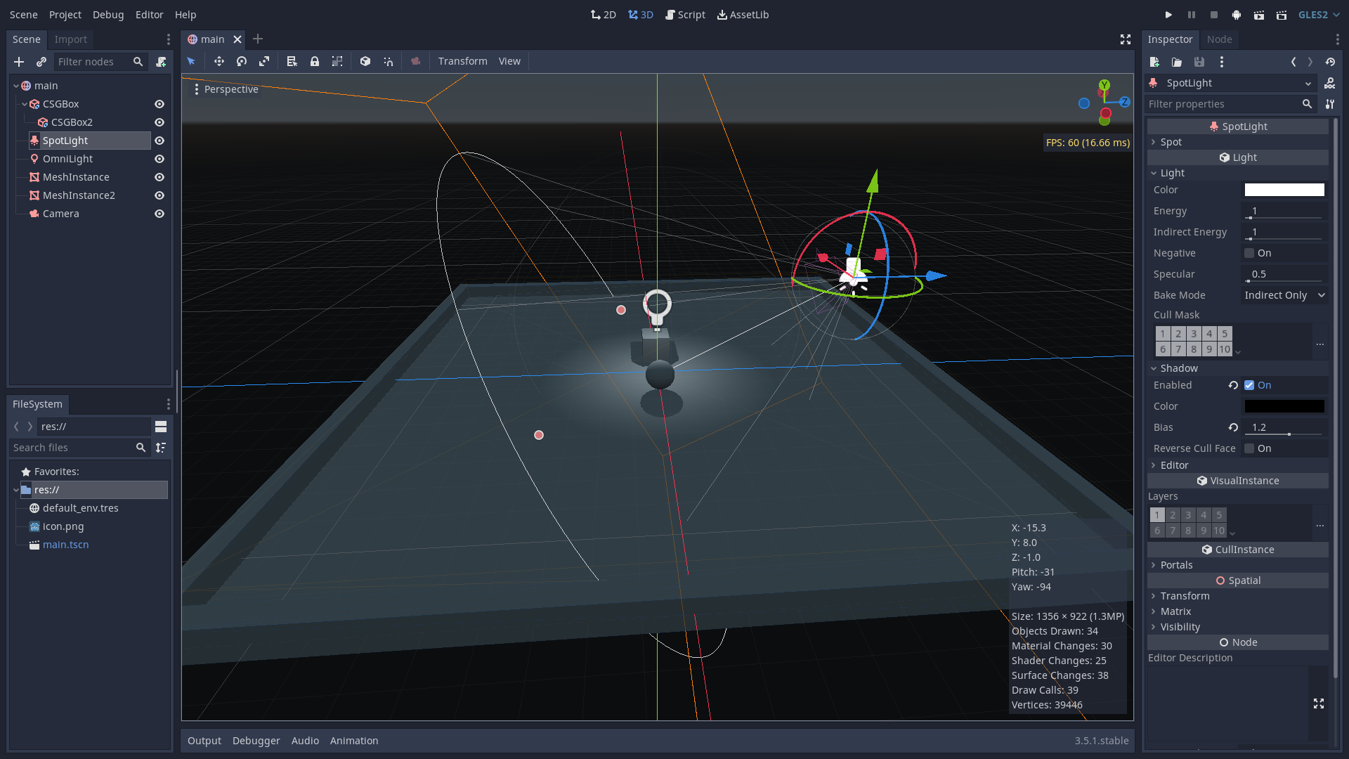 Spotlight with shadow not working on GLES 2 when shadows filter mode is disabled · Issue #69759 ...