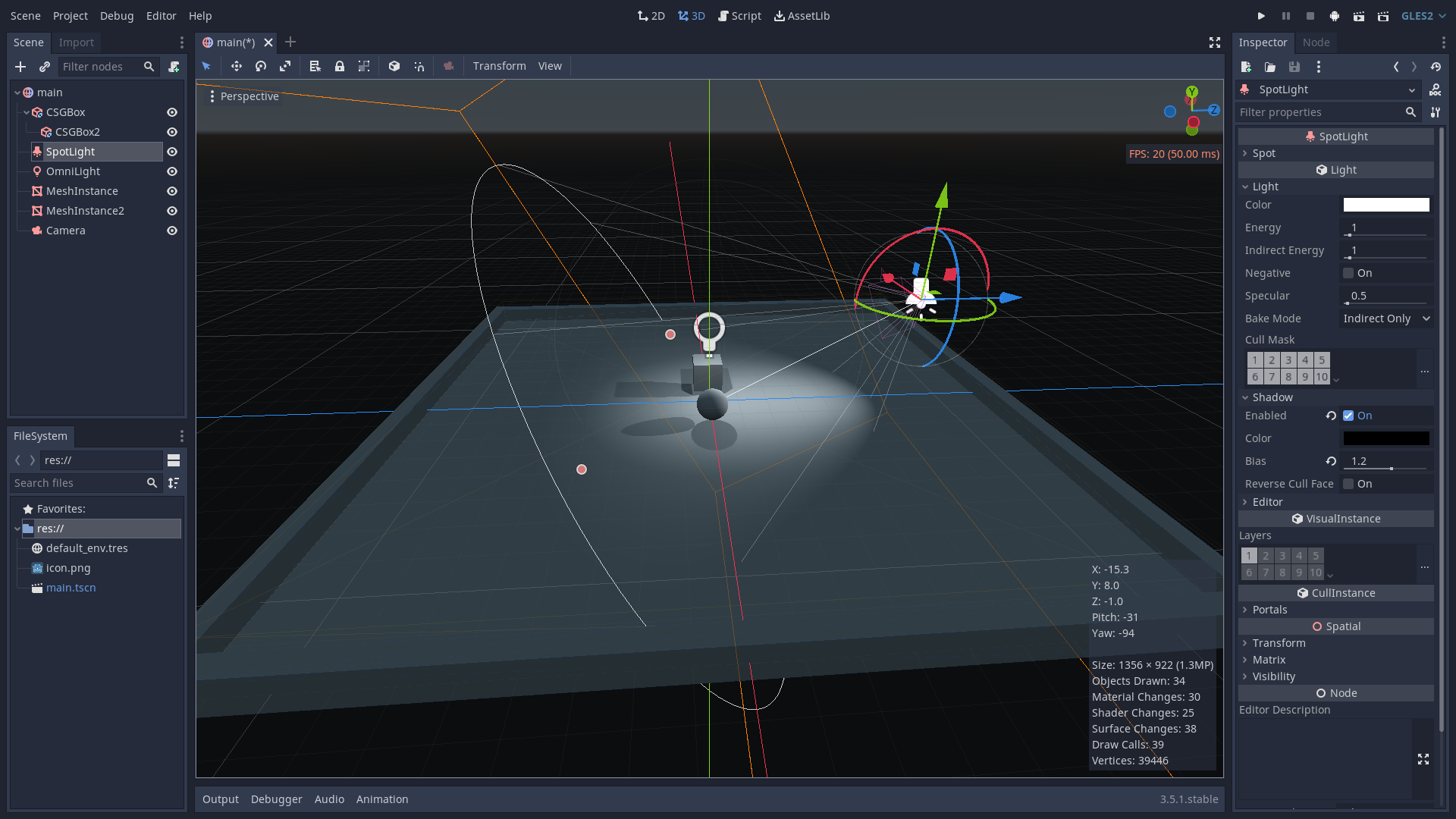 Spotlight with shadow not working on GLES 2 when shadows filter mode is disabled · Issue #69759 ...