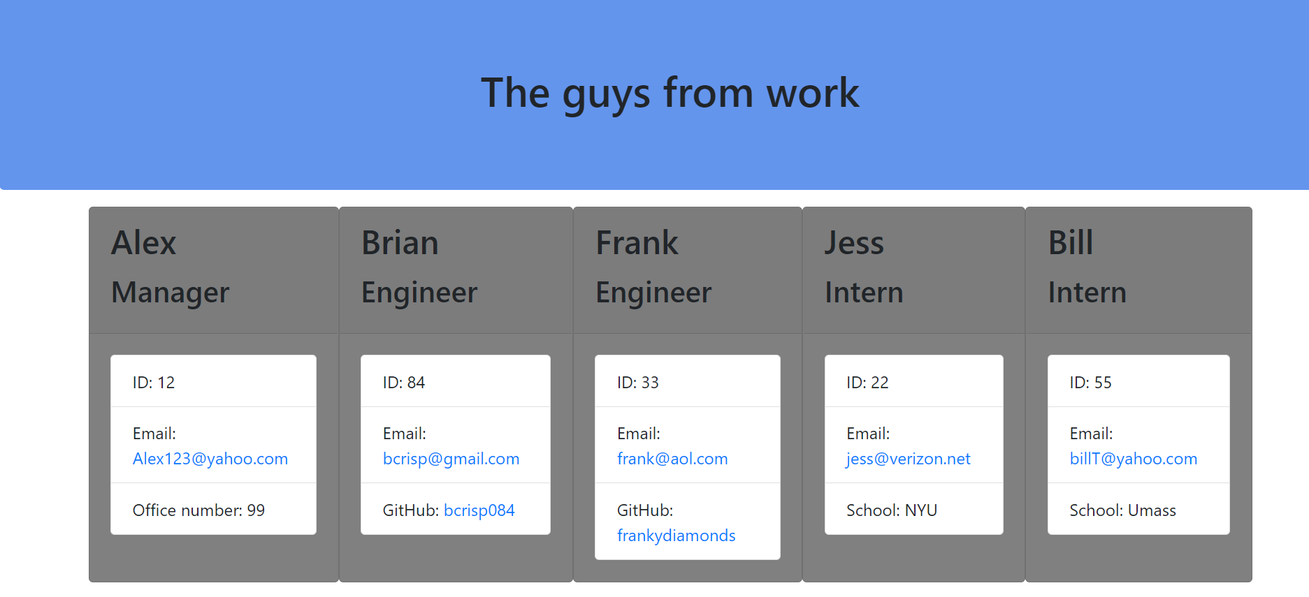 GitHub - bcrisp084/The-guys-from-work: A team profile generator